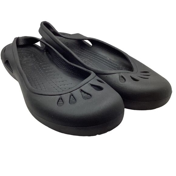CROCS | Shoes | Crocs Shoes Womens Size Black Mary Jane Navy Flats ...